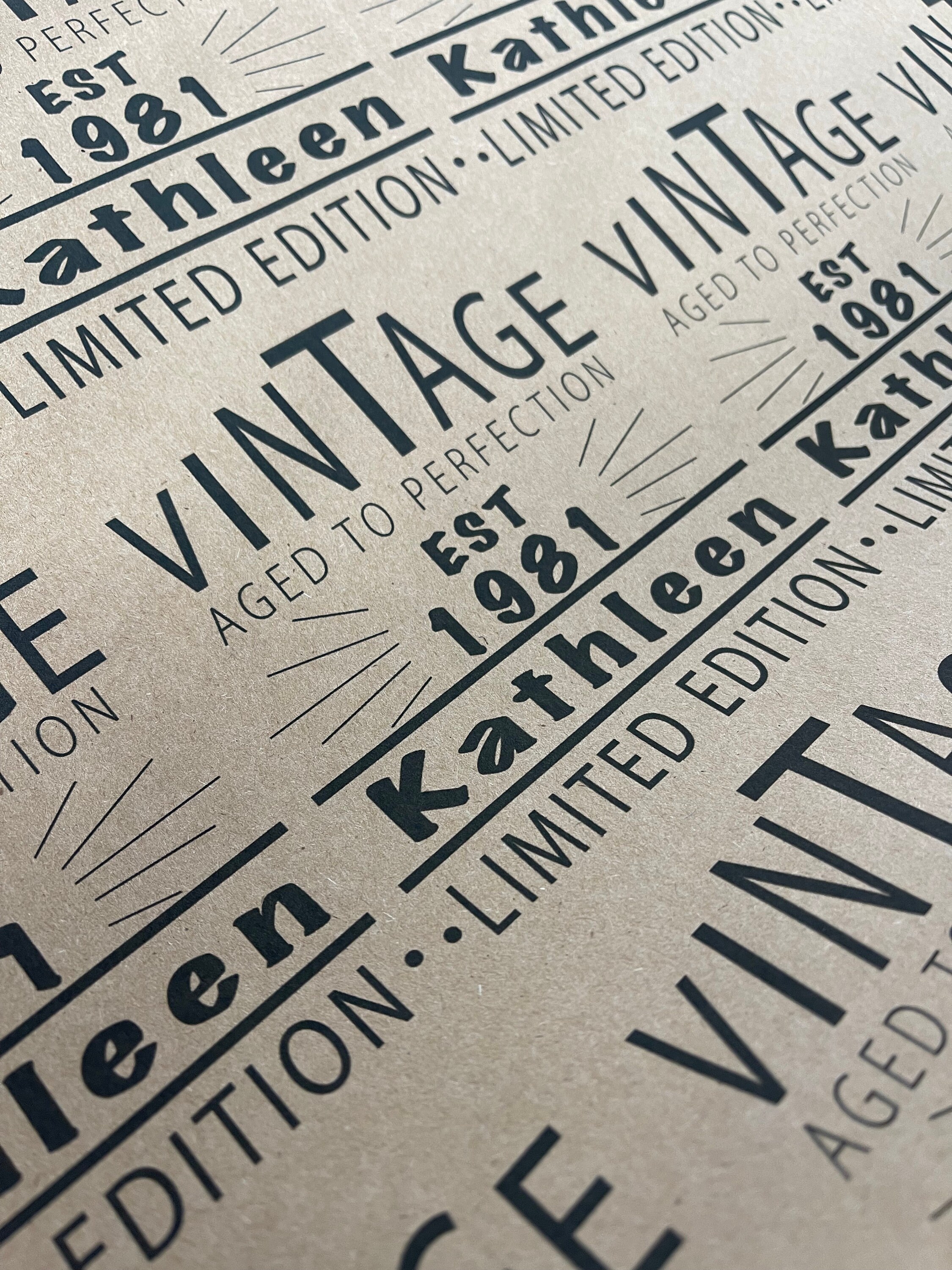 Personalized Vintage Style Birthday Wrapping Paper, Customize With Your ...