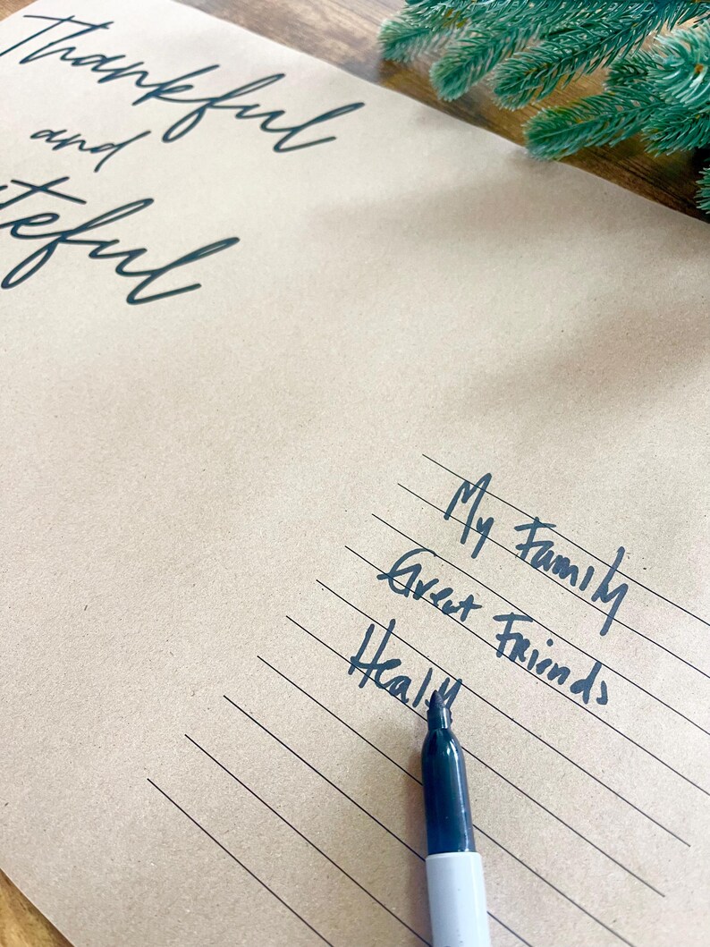 Thankful Grateful | Paper Placemats Set of 25 - Etsy