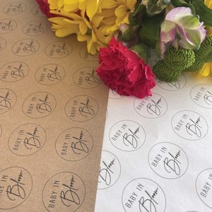 Baby in Bloom | Fresh Flower Bouquet Wraps | Brown Kraft Paper - Etsy