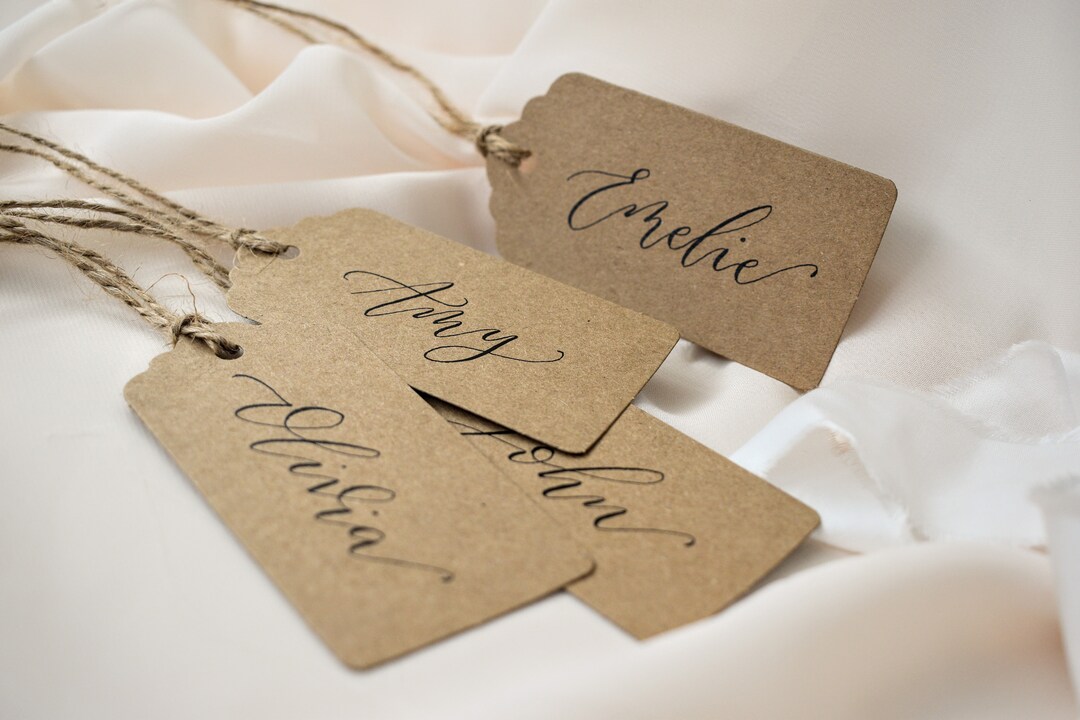 Wedding Place Card, Handwritten Calligraphy Place Name, Wedding Guest ...