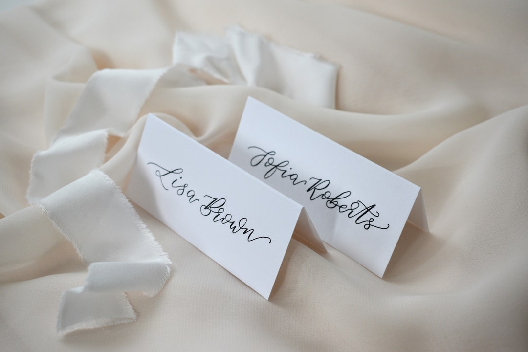Wedding Place Cards, Handwritten Calligraphy Place Cards, Wedding Guest ...