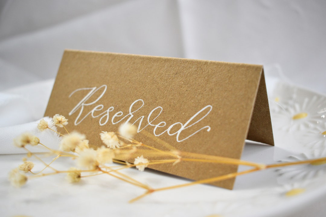 Mini Reserved Seating Cards, Handwritten Wedding Signs, Reserved for ...