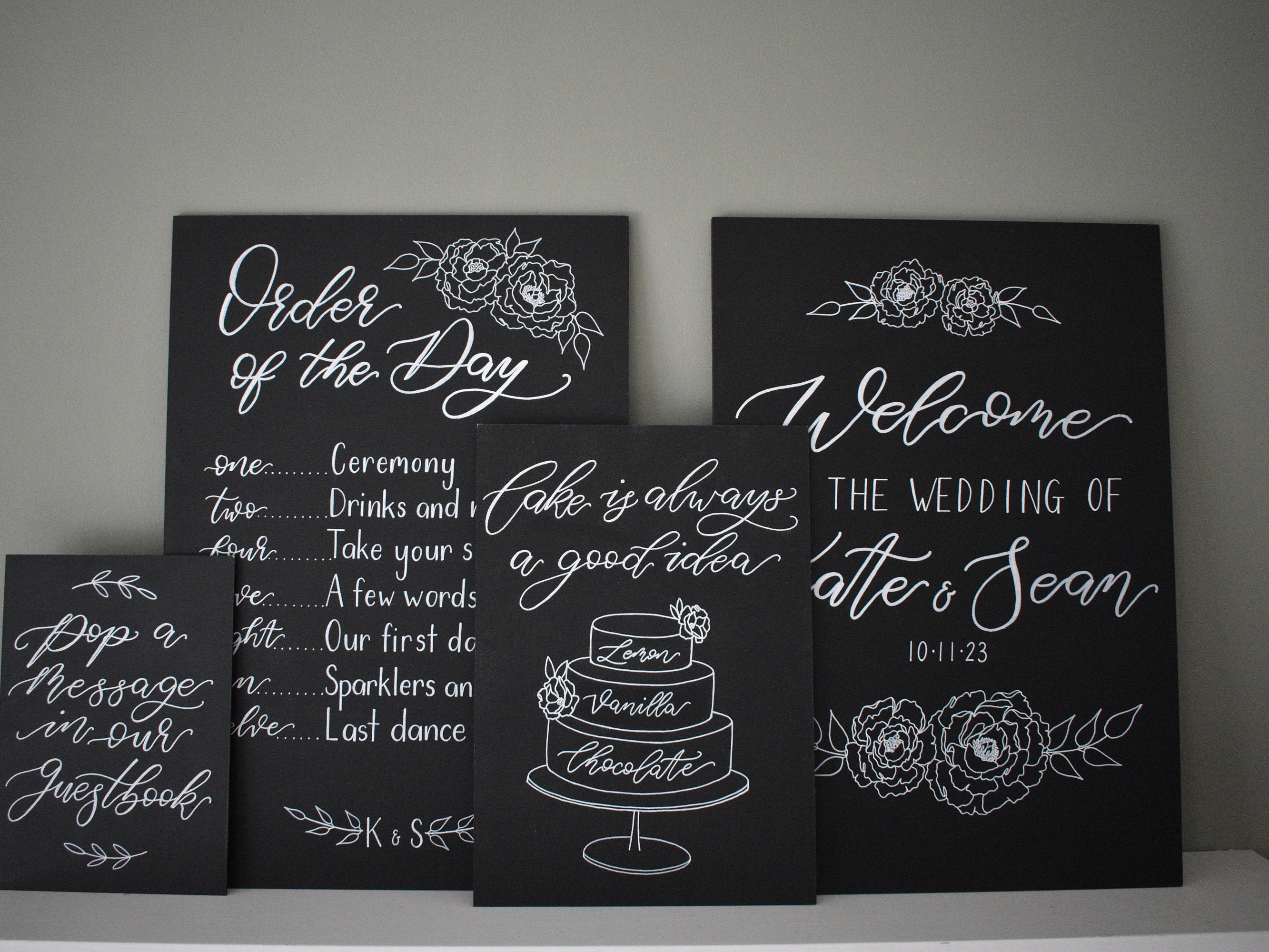 Handwritten A3 Wedding Sign Cake Sign Wedding Decoration - Etsy