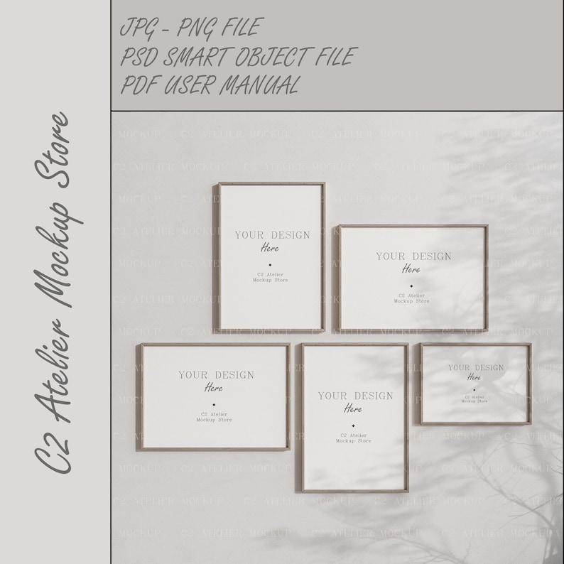 5 Wall Gallery Mock up Frames High Quality Wall Mock up With - Etsy