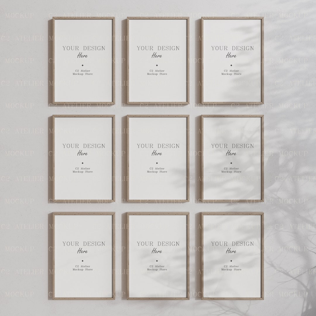 9 Vertical Wall Mock up Frames, High Quality Wall Mock up With Shadows ...