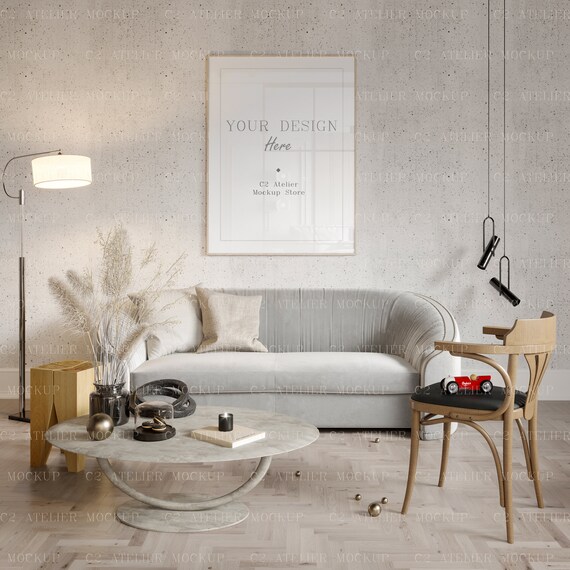 Mockup Frame in Modern Interior Design Background High - Etsy