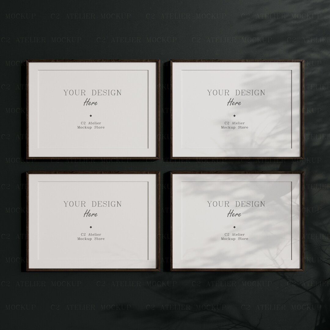 4 Horizontal Wall Mock up Frames, High Quality Wall Mock up With ...