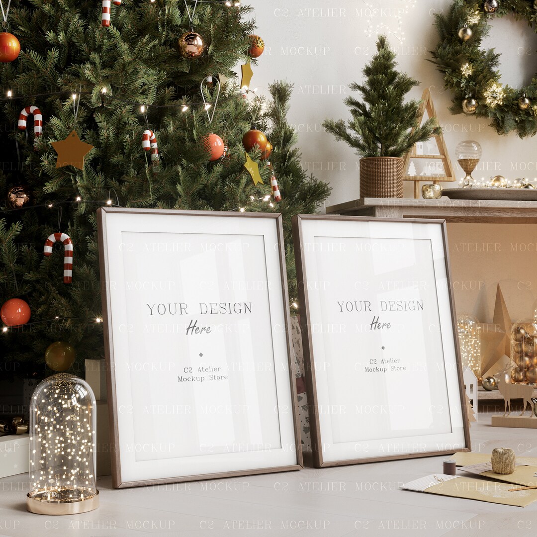 Christmas Holiday A4 A3 2 Frame Mockup High Quality Wall Mock up Frames ...