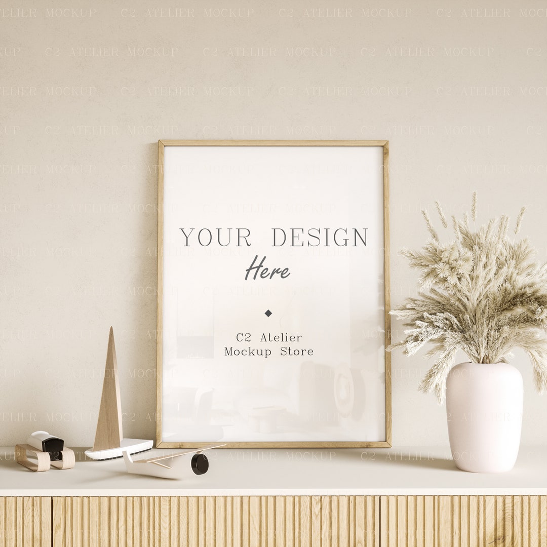 3x4 Interior Mockup Frame, Close up Boho Wall Frames, Styled Mockup ...