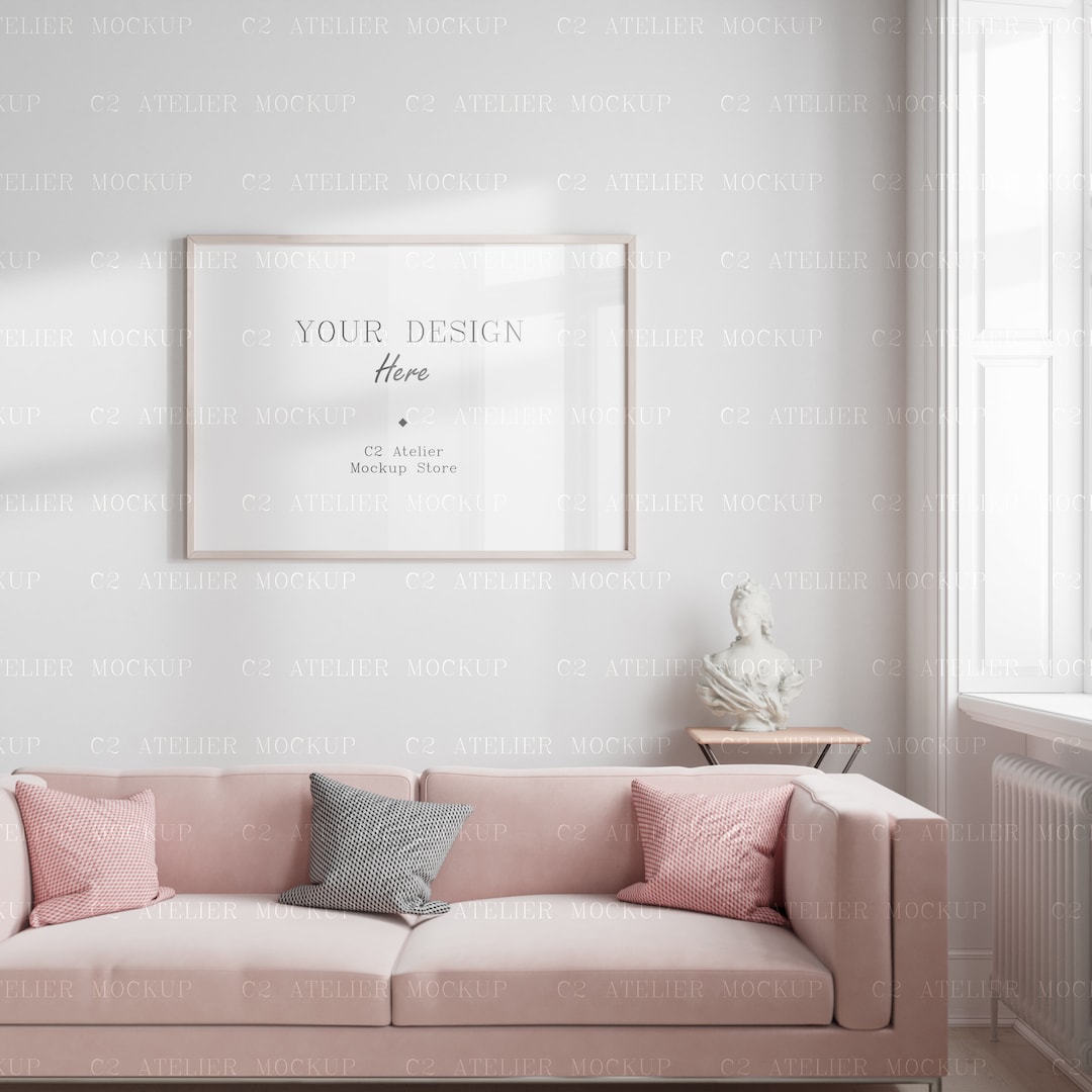 Horizontal Wallart Mockup Frame in Home Interior | High Quality ...