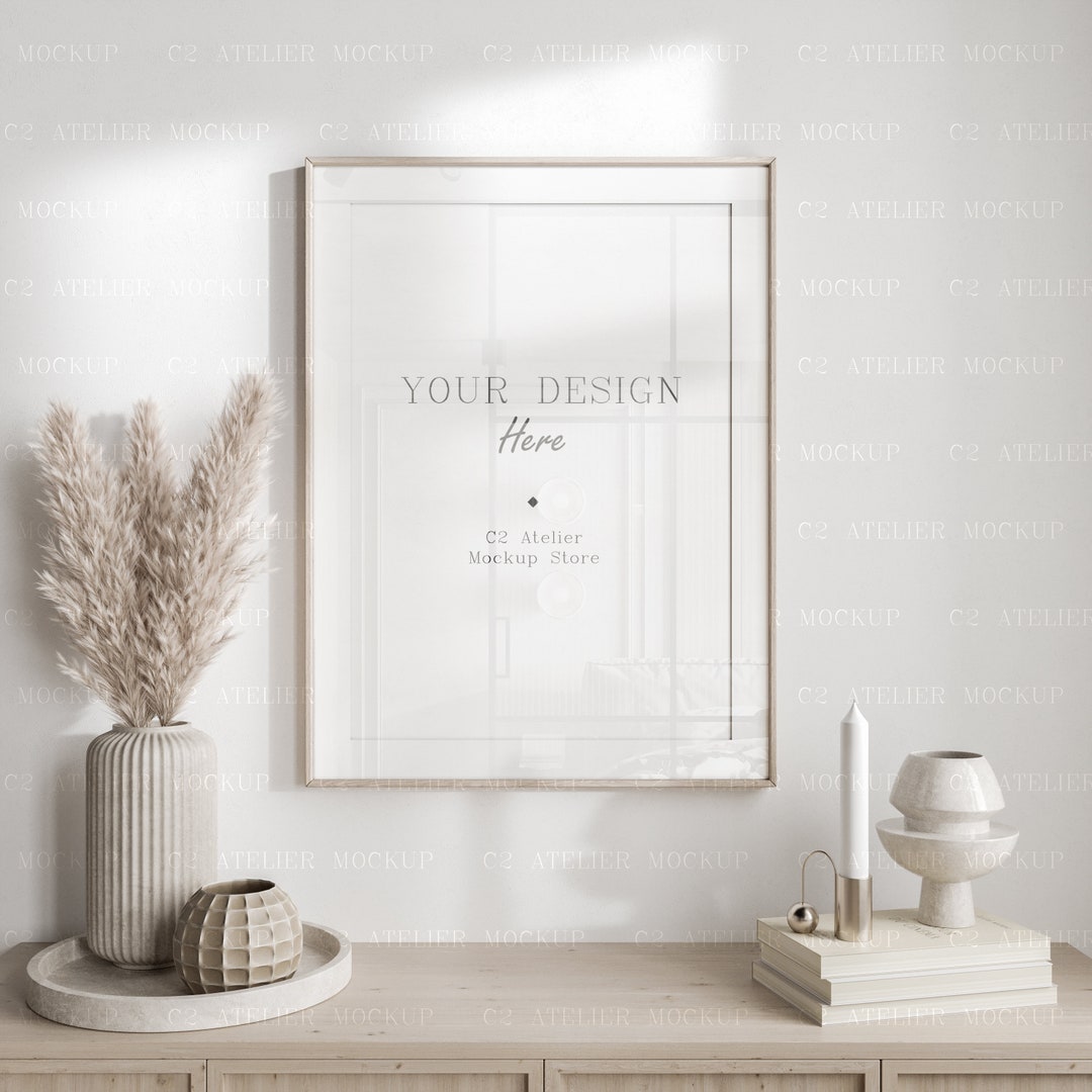 Vertical Mock Up Frames In Home Interior Close Up High Quality Mock
