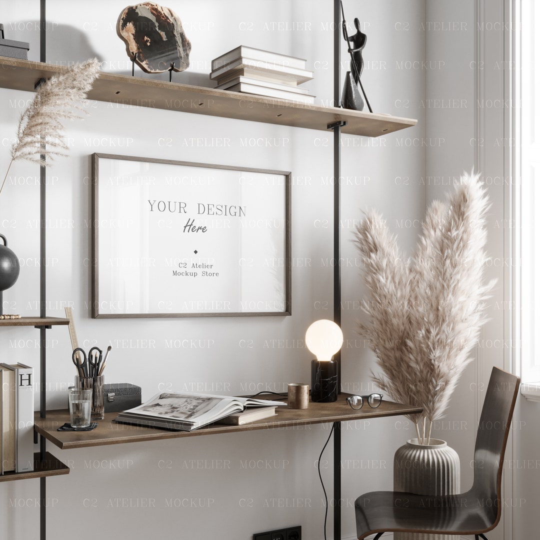 Horizontal Mock up Frame in Home Interior | Close up High Quality Mock ...