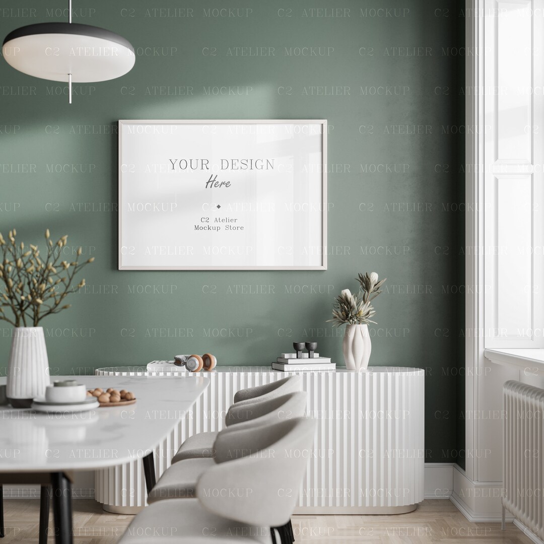 Horizontal Wallart Mockup Frame in Home Interior| High Quality Mockup ...