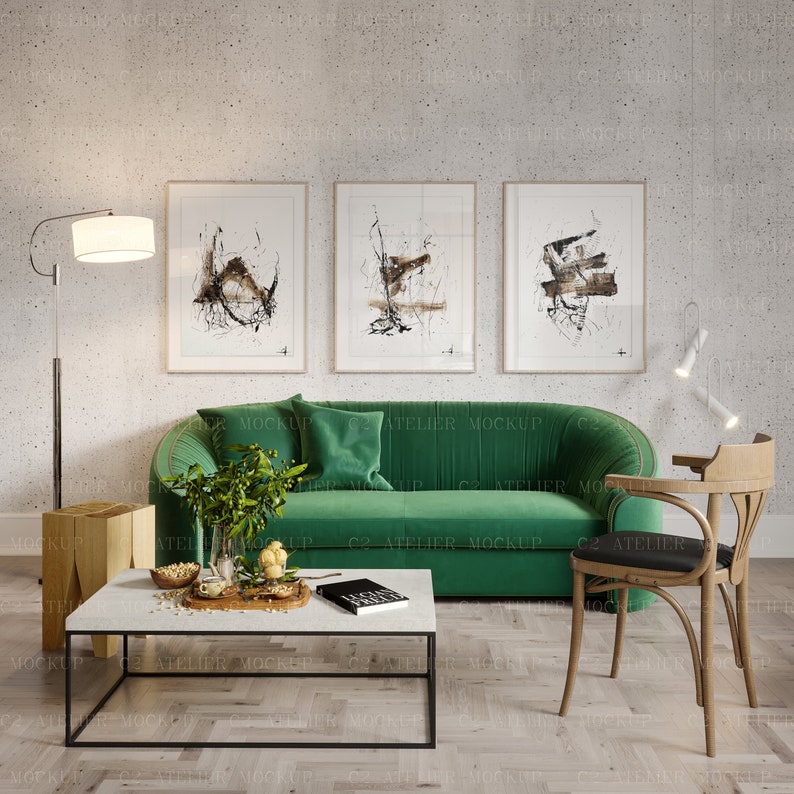 3 Mockup Frames in Modern Interior Design Background High - Etsy