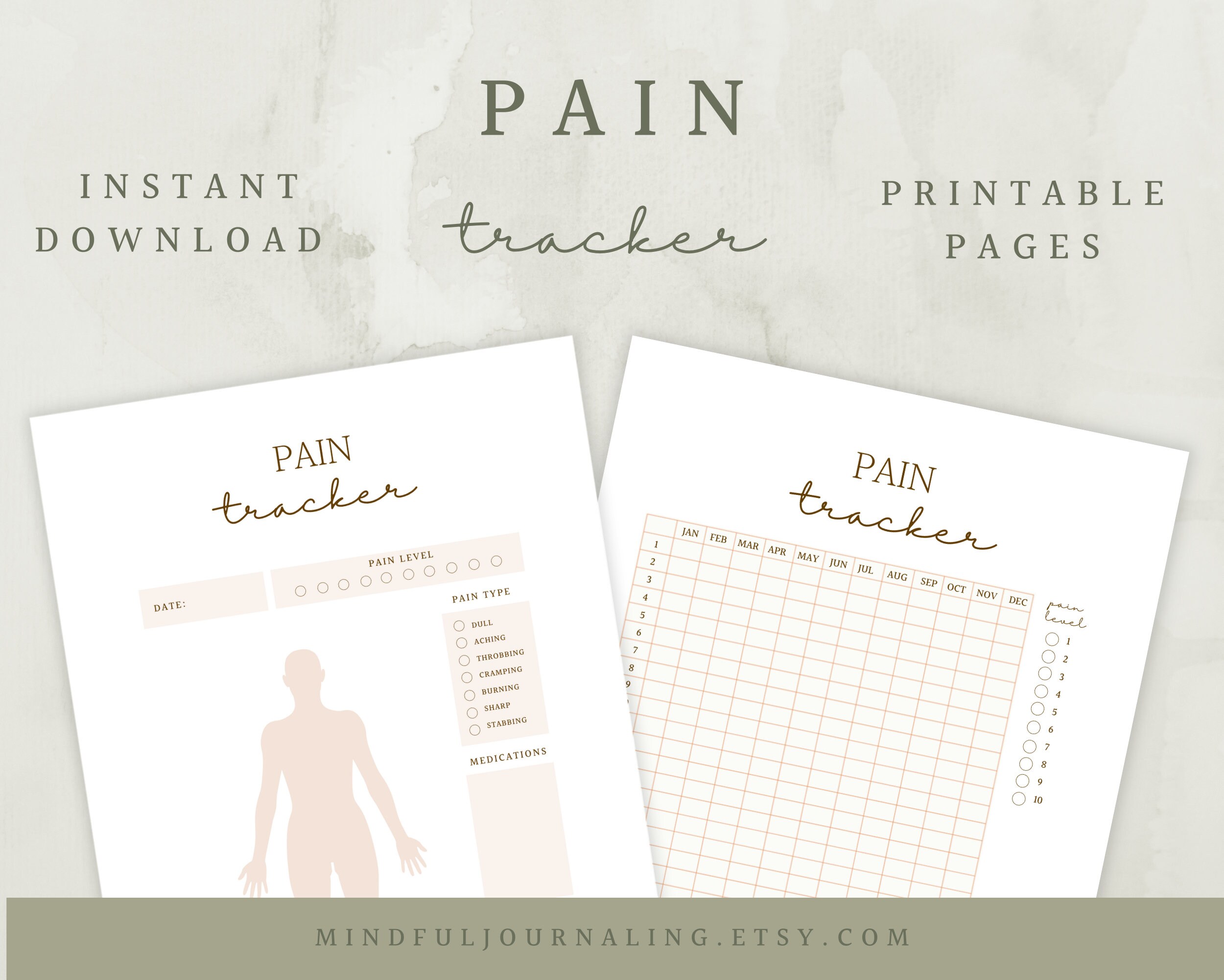 Pain Tracker Printable Chronic Illness Tracker - Etsy
