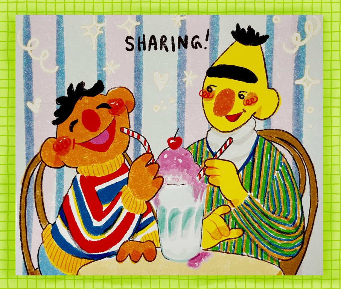 Sharing is Caring Bert and Ernie - Etsy