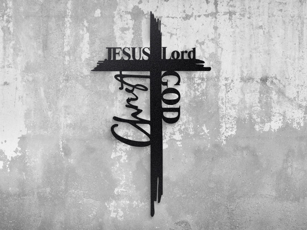 Jesus Christ Lord & God on Cross Metal Wall Decor - Etsy