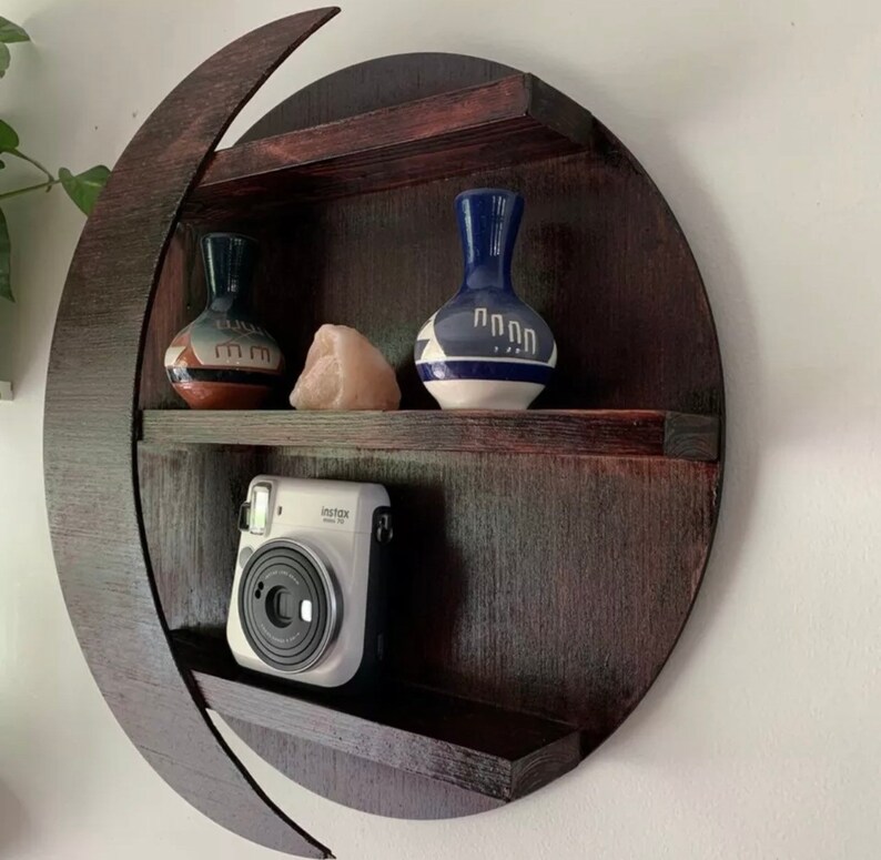 Wood Moon Shelf Wall Decor - Etsy