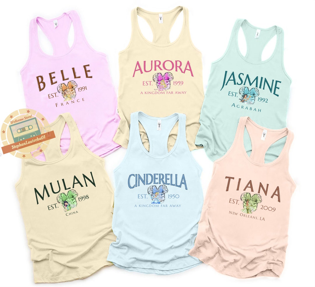 Disney Princess Tank Watercolor Princess Tank Princess Tank - Etsy