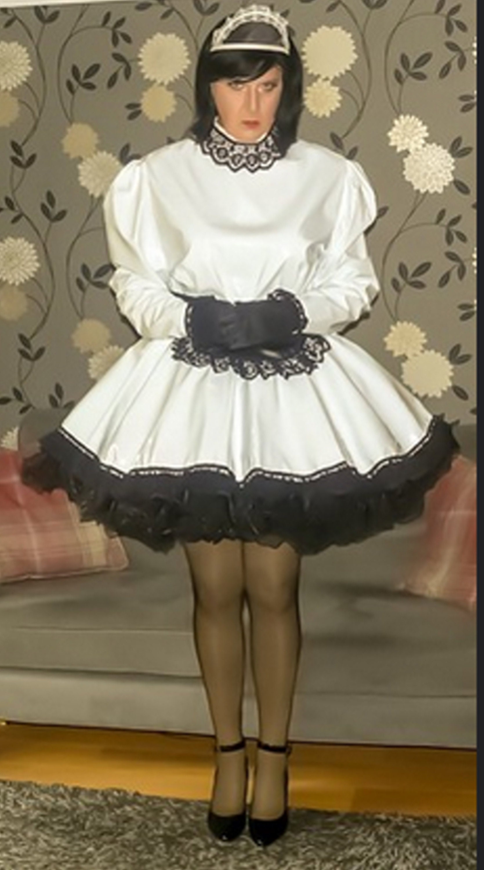 Stunning White PVC With Black Lace Lockable French Maids Uniform - Etsy