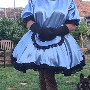 SUMMER CLEARANCE SALE* - Stunning Sky Blue Satin With Black Organza ...