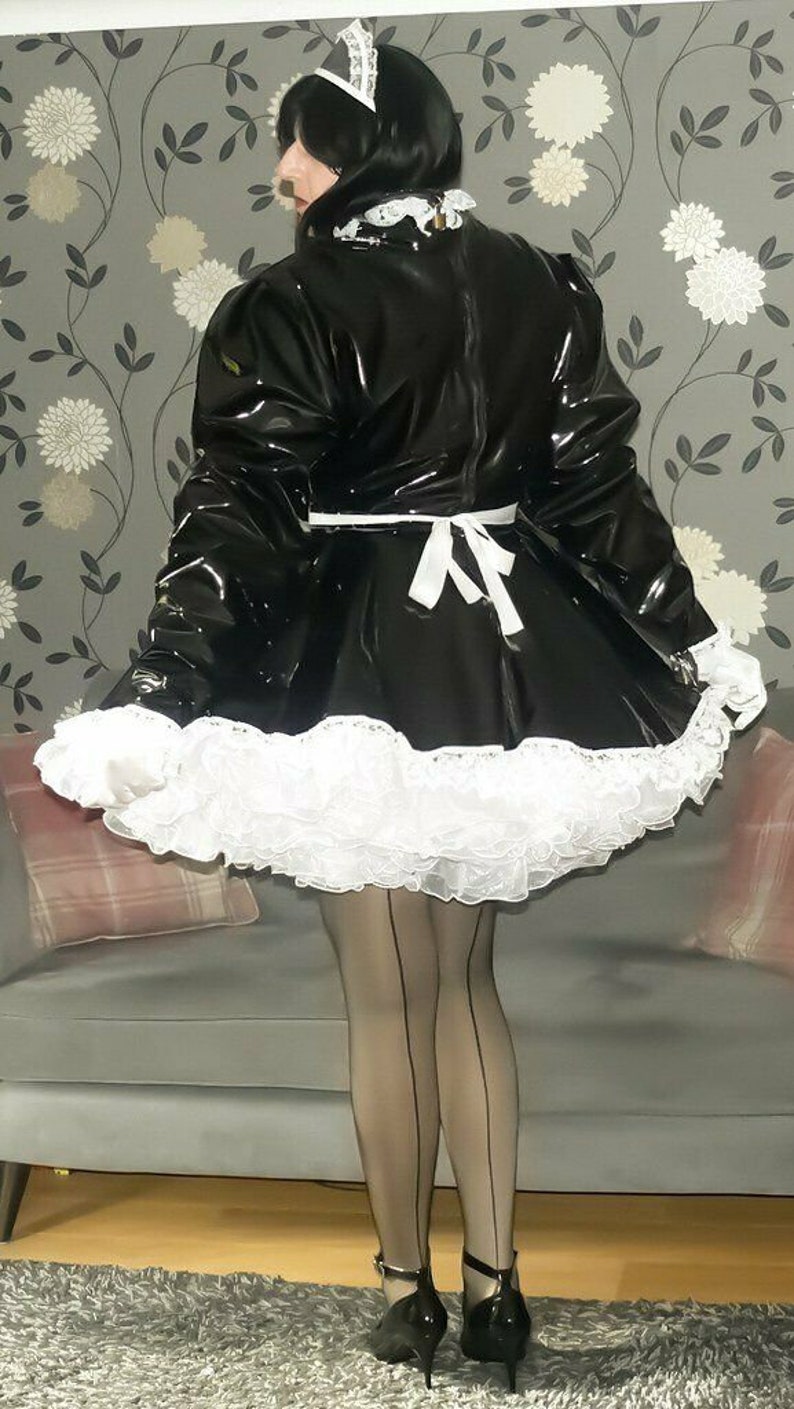 SUMMER CLEARANCE Sale Lockable & Escape Proof PVC French Maids Uniform ...