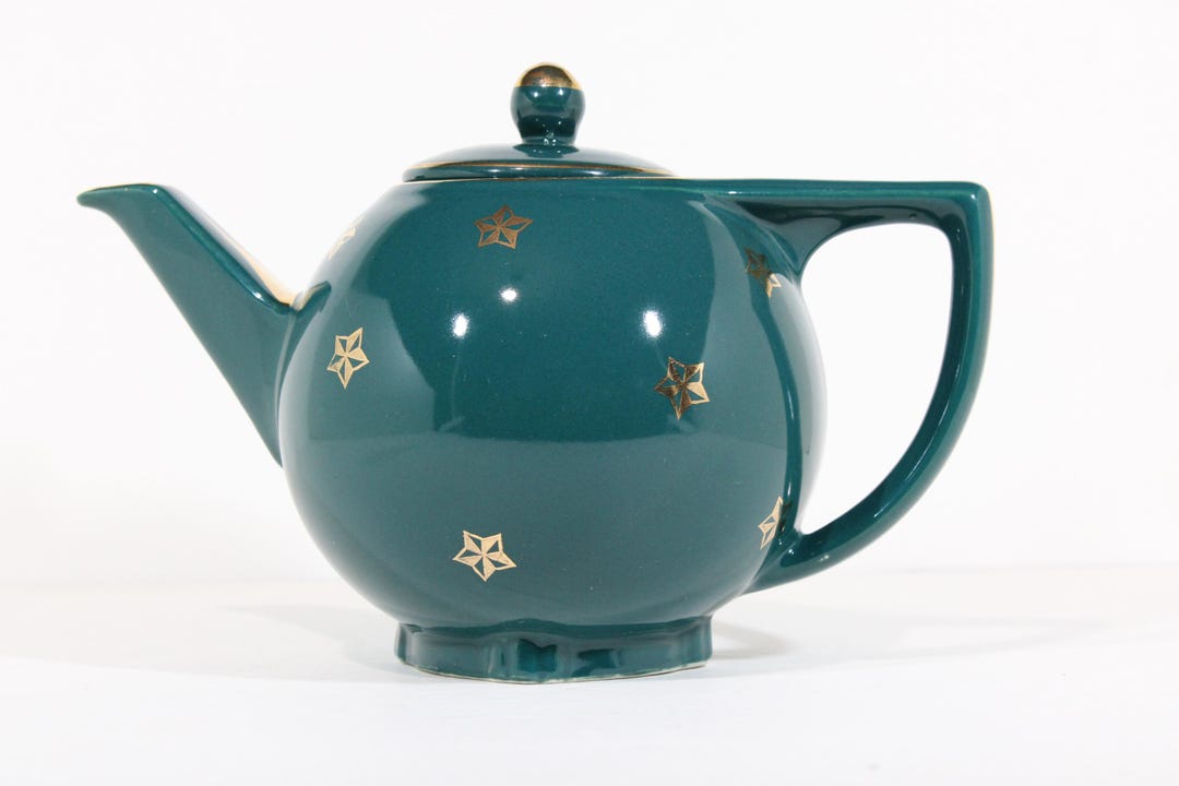 Vintage Hall 0740 Teapot Teal Blue - Etsy