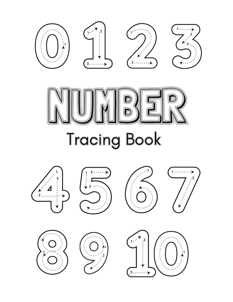 Printable, Number Tracing Sheets - Numbers From 0 - 10 - Etsy
