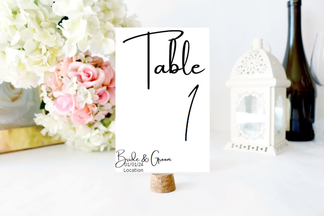 Modern Table Numbers Template, Printable Table Numbers, Minimal Table ...