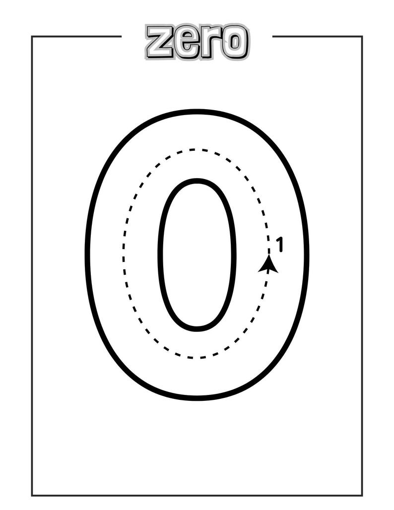 Printable, Number Tracing Sheets - Numbers From 0 - 10 - Etsy