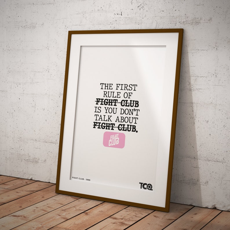 The First Rule Fight Club Movie Quote Typography Poster - Etsy