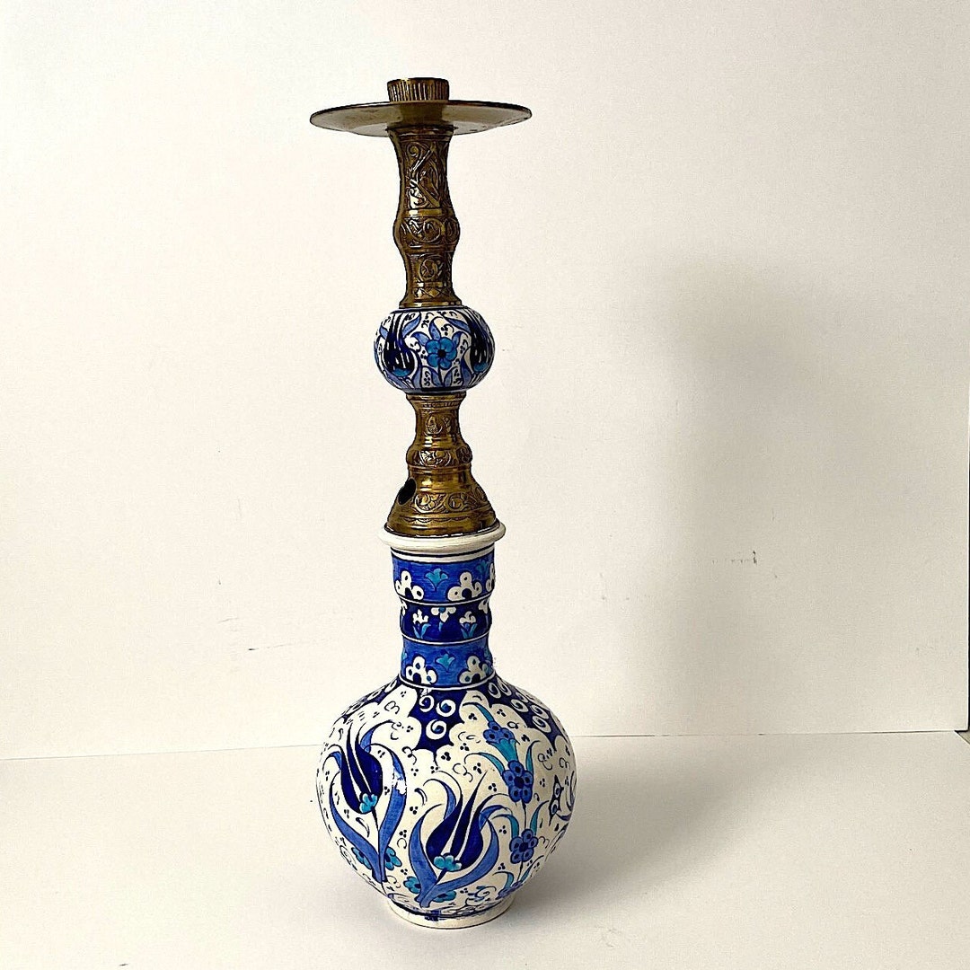 Akdeniz Turkish Water Pipe/haydar NARGILE Embossed Brass and Iznik Hand ...