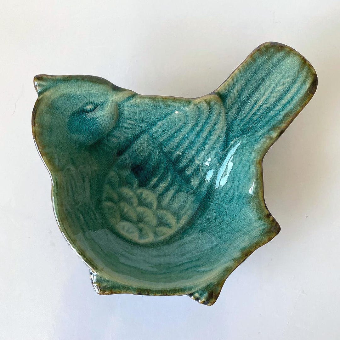 Cracker Barrel Old Country Store Blue Jay Trinket Dish "natures Garden ...