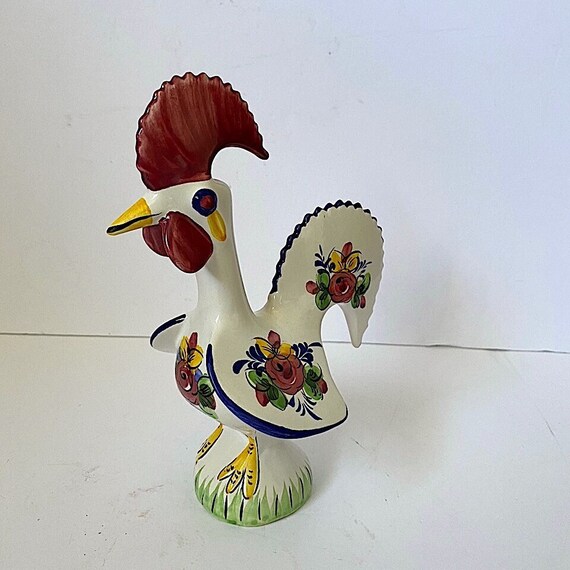 Iconic Portuguese Good Luck Rooster Hand Painted Florals - Etsy