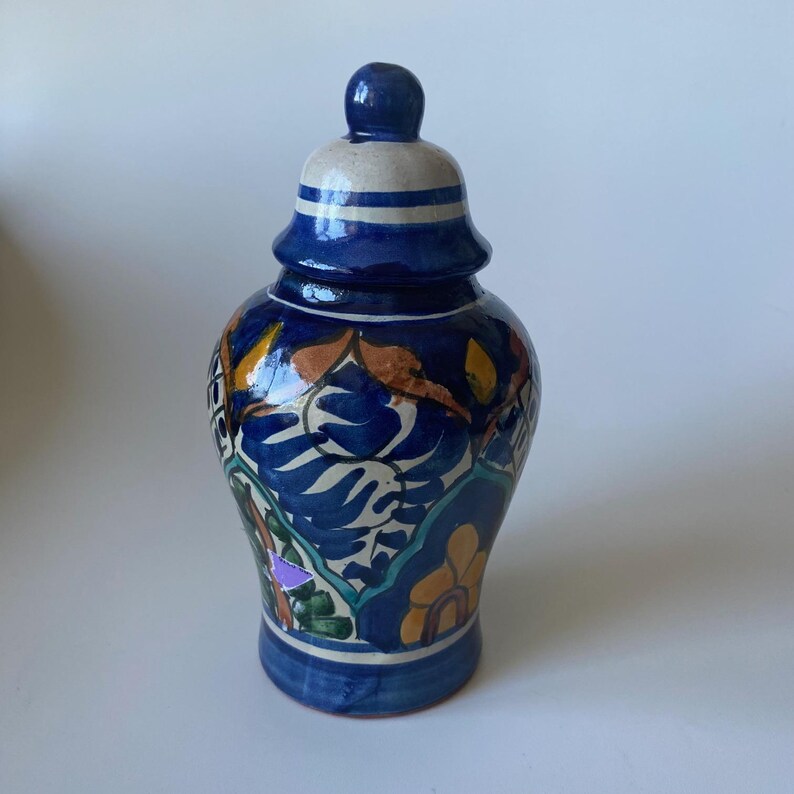 Vintage Art Pottery Ginger Jar: Mexican Pottery, Hand Painted - Etsy UK