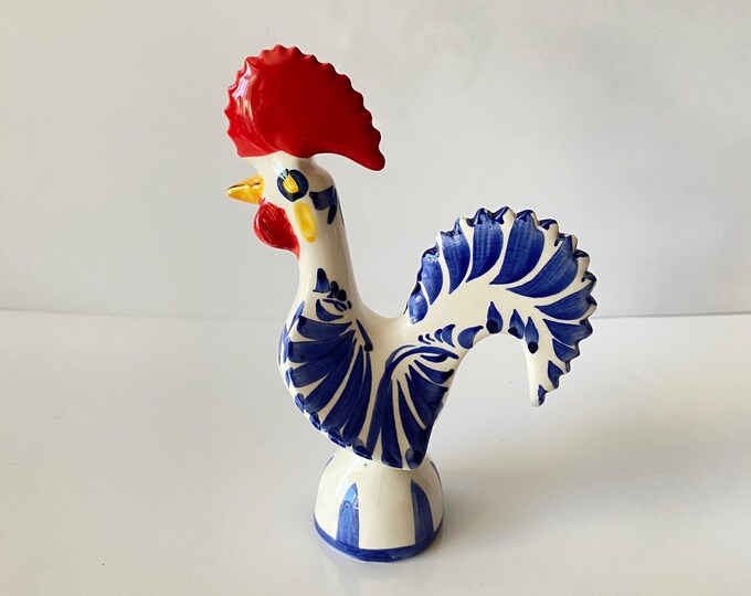 Deartis Ceramic Good Luck Rooster Figurine Made in Portugal. All White ...