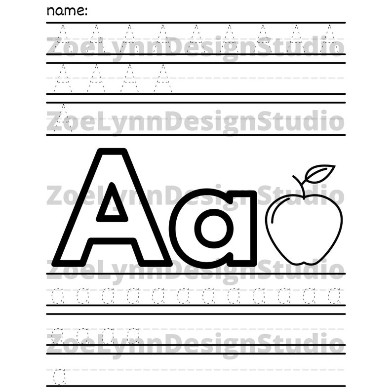 Printable Alphabet Handwriting Worksheets, Alphabet Letter Tracing ...