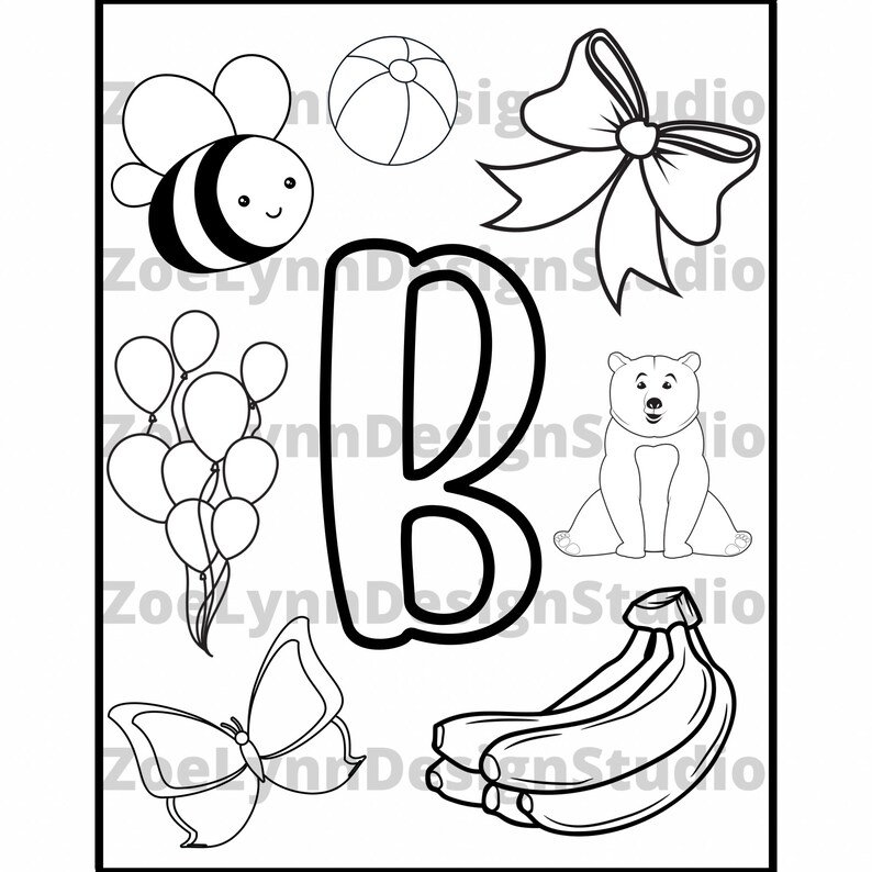 Printable Alphabet Coloring Pages, Alphabet Coloring Book, Alphabet ...