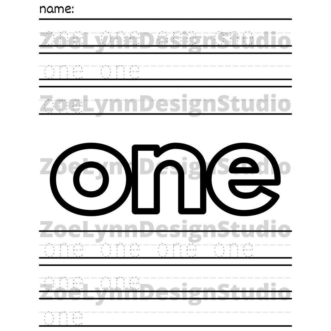 Printable Number Word Handwriting Sheets, Number Word Tracing, Early ...