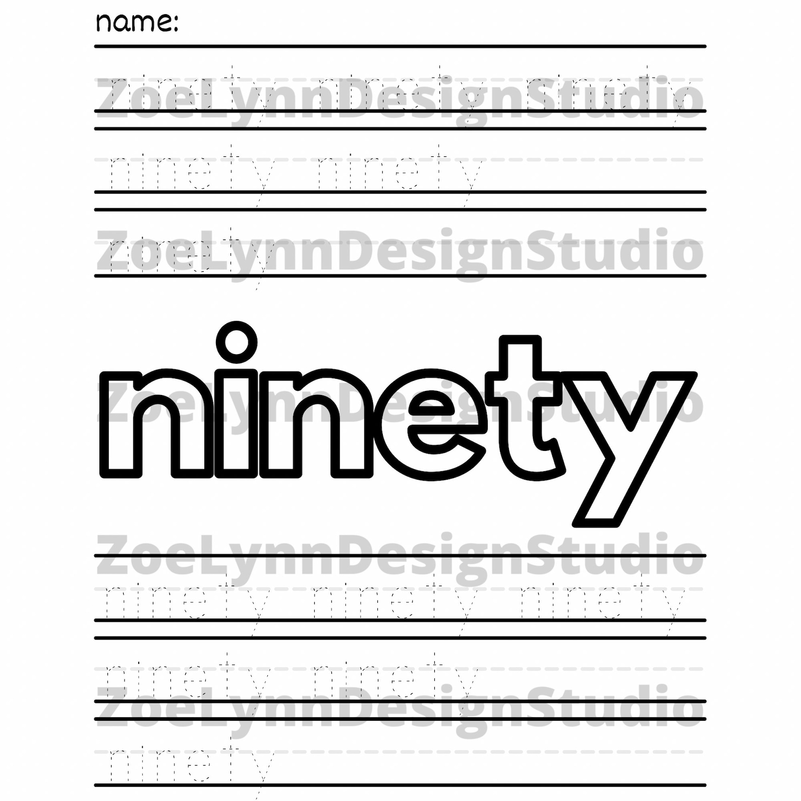 Printable Number Word Handwriting Sheets, Number Word Tracing, Early ...