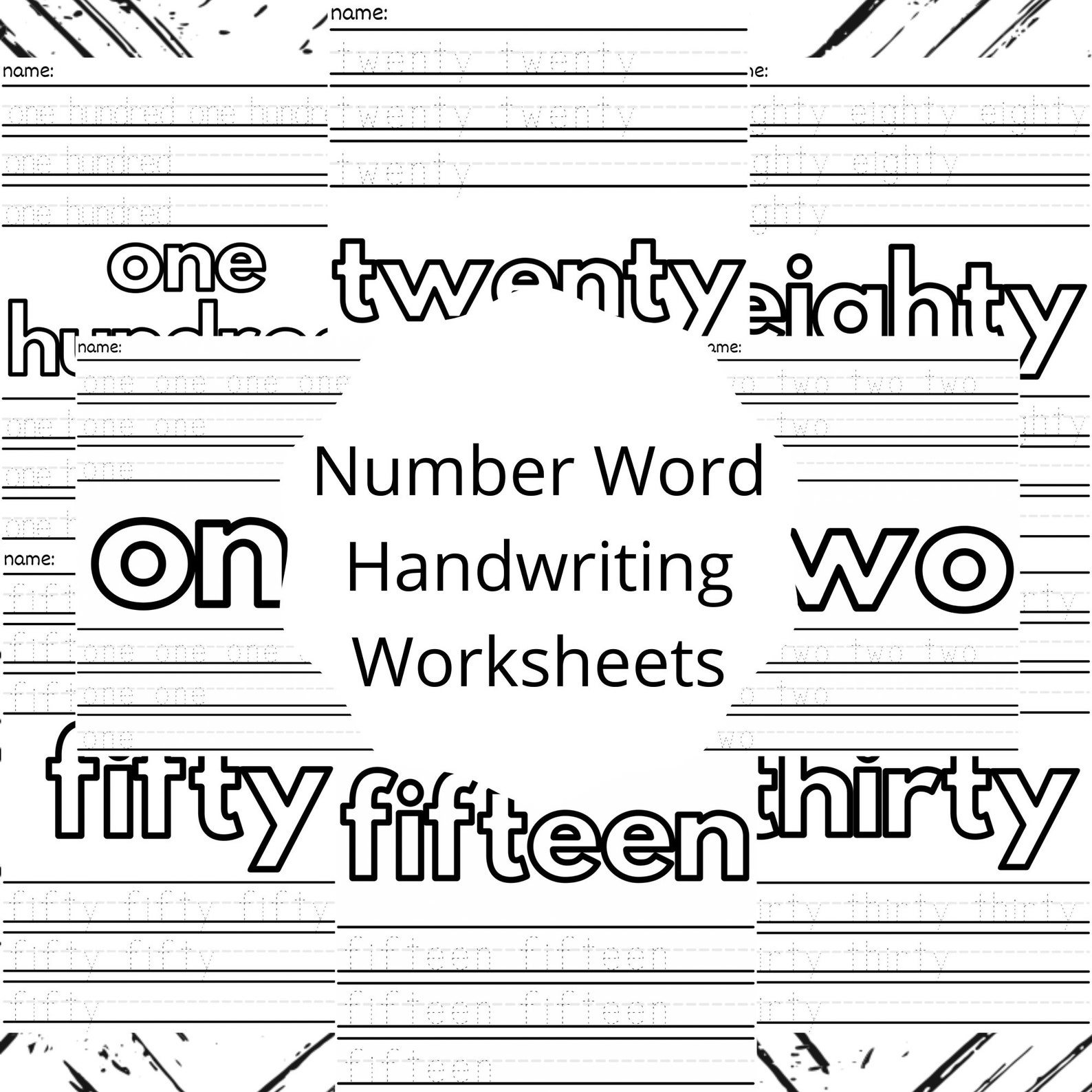 Printable Number Word Handwriting Sheets, Number Word Tracing, Early ...