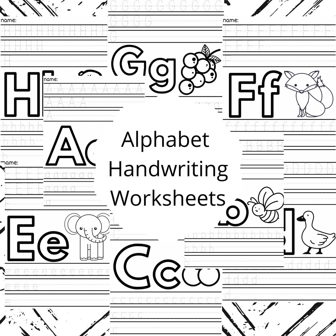 Printable Alphabet Handwriting Worksheets, Alphabet Letter Tracing ...