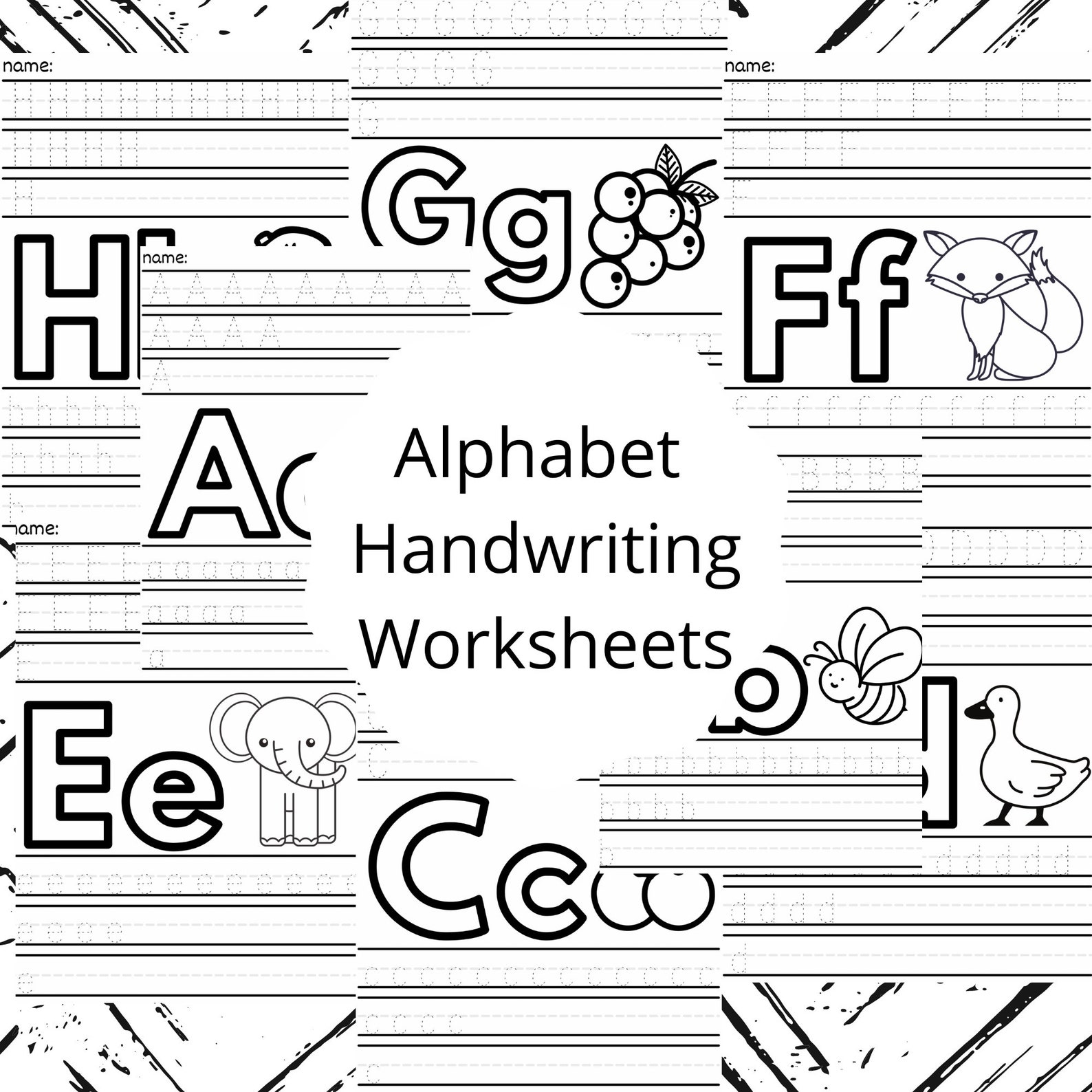 Printable Alphabet Handwriting Worksheets, Alphabet Letter Tracing ...