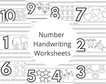 Printable Number Word Handwriting Sheets Number Word Tracing - Etsy UK