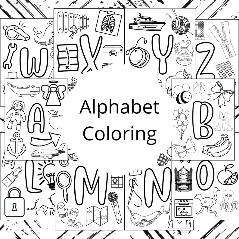 Printable Alphabet Coloring Pages, Alphabet Coloring Book, Alphabet ...