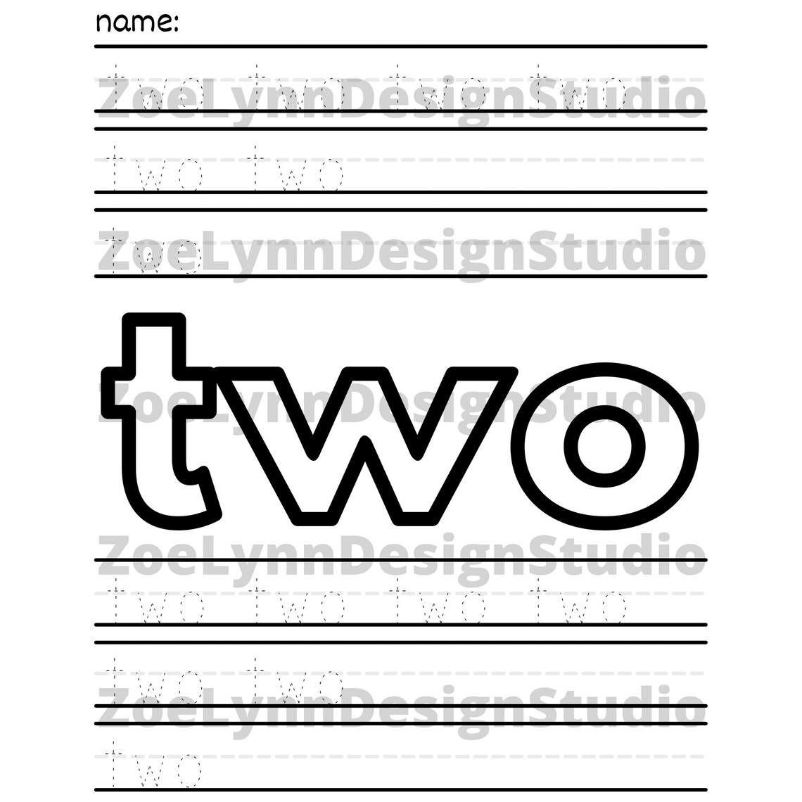 Printable Number Word Handwriting Sheets Number Word Tracing - Etsy UK