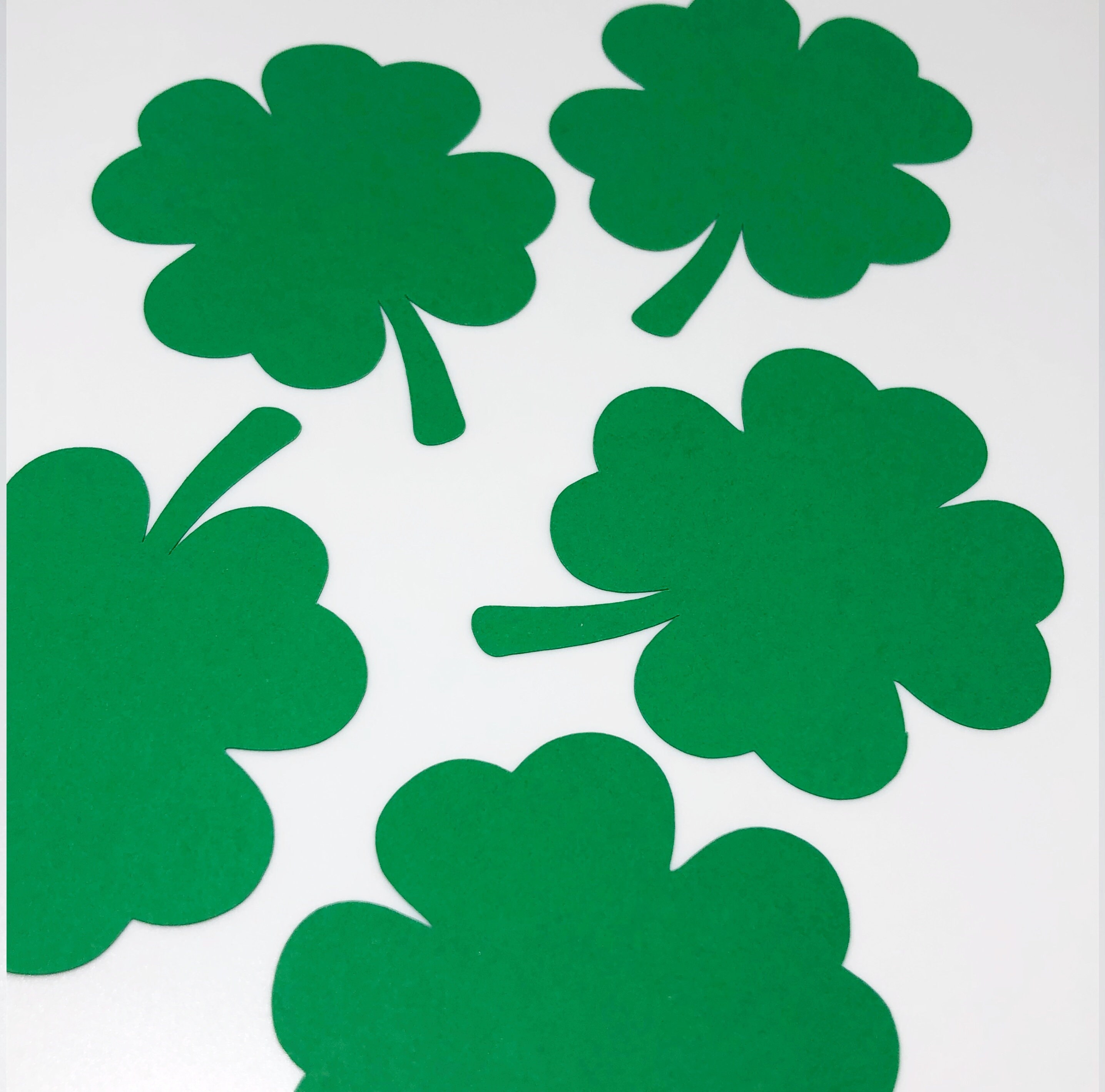 30 Four Leaf Clover Paper Shapes, Shamrock Cardstock Die Cuts, 3 Inch ...