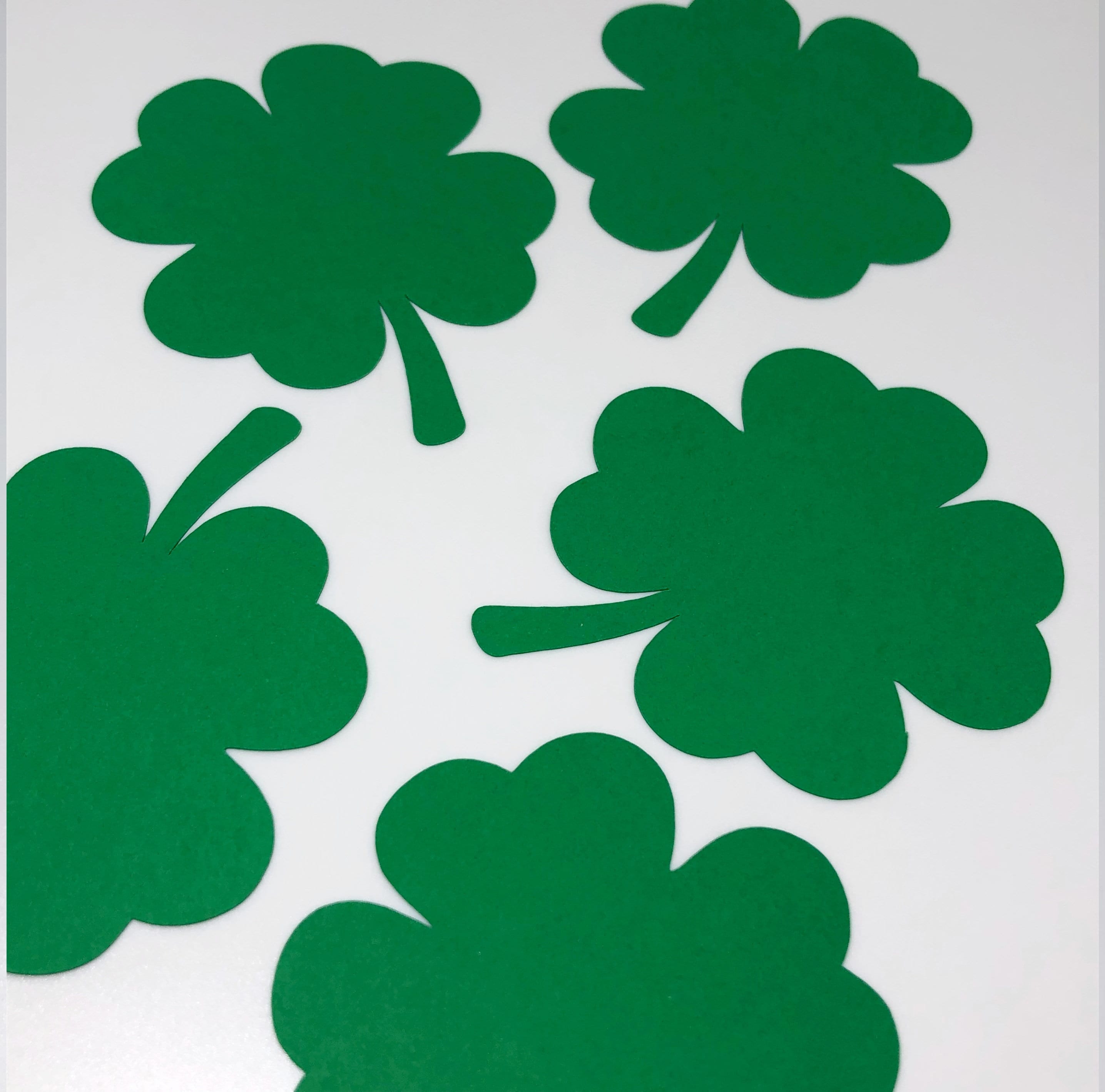 30 Shamrock Cardstock Shapes for Windows, Clover Cardstock Shapes ...