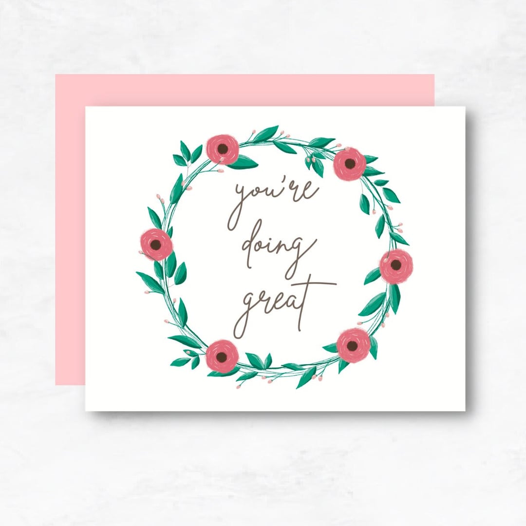 Motivational "you're Doing Great" Card Set, Encouragement and ...