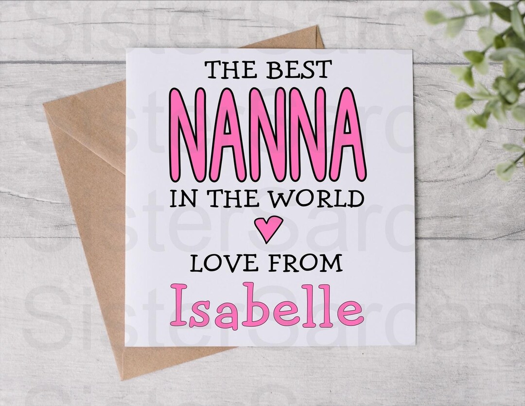 Best Nanna in the World - Card for Nanna - Mother’s Day Card - Birthday ...